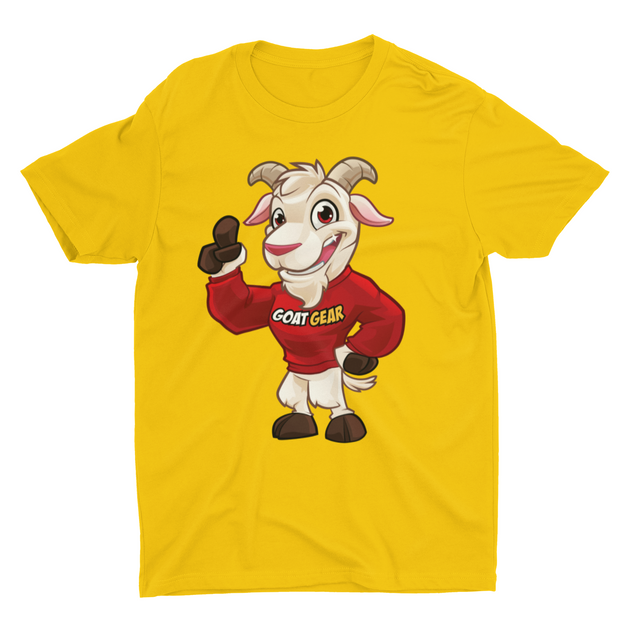 GOAT GEAR Short Sleeve T-shirt- Red & Gold goat | Goatgearshop
