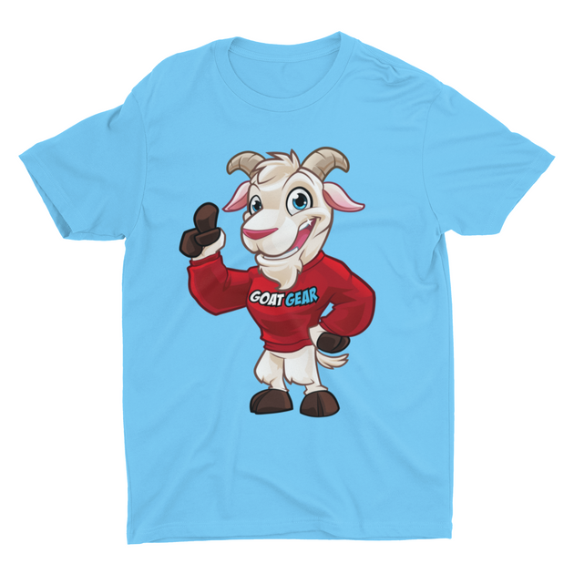 GOAT GEAR Short Sleeve T-shirt- Red & Light Blue goat | Goatgearshop